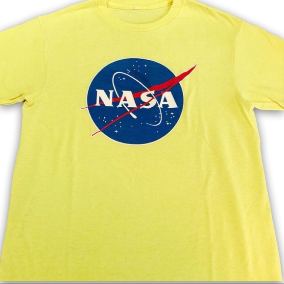 Tops | Nasa Bright Yellow Nasa Logo Tee | Poshmark